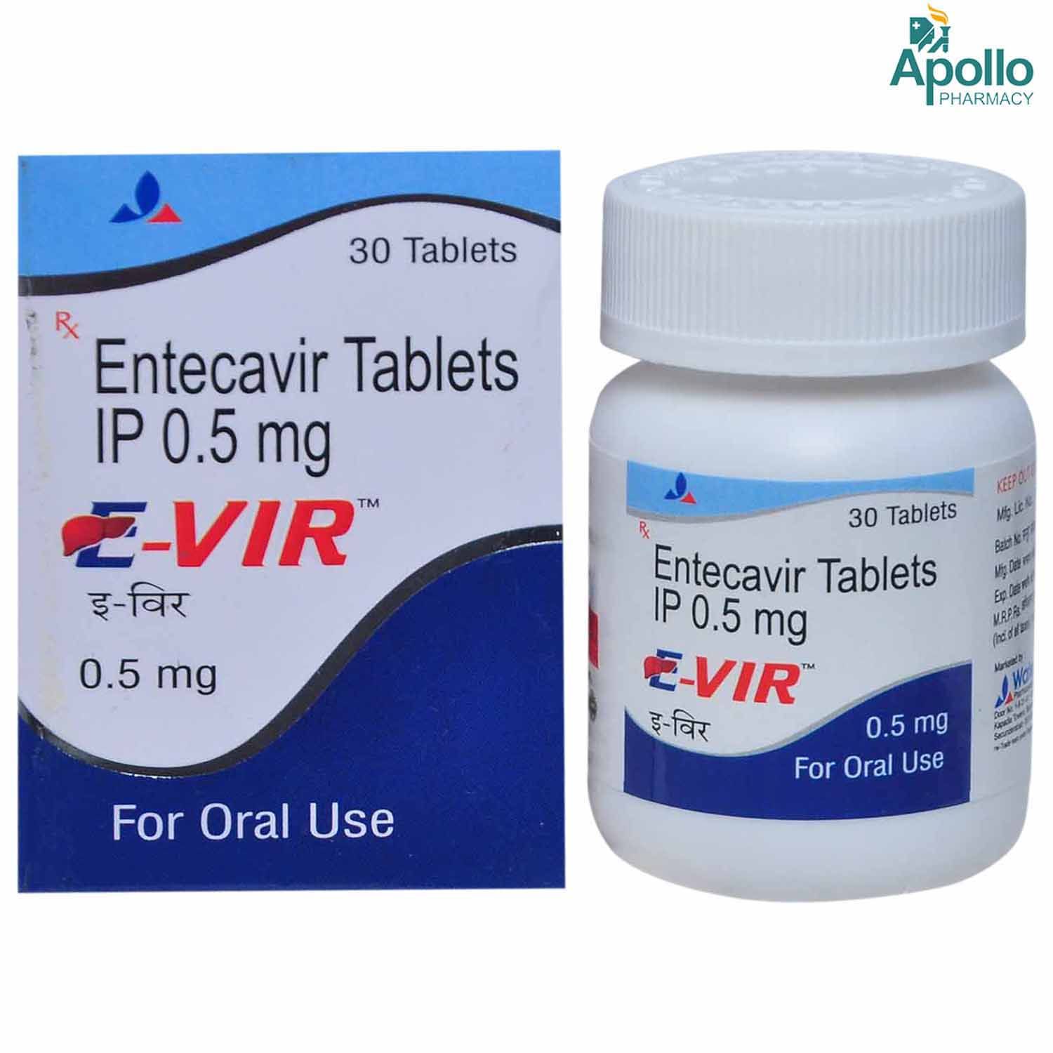 E-Vir Tablet 30's Price, Uses, Side Effects, Composition - Apollo Pharmacy