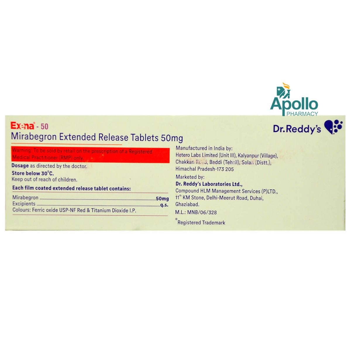 Exena-50 Tablet 10'S Price, Uses, Side Effects, Composition - Apollo ...