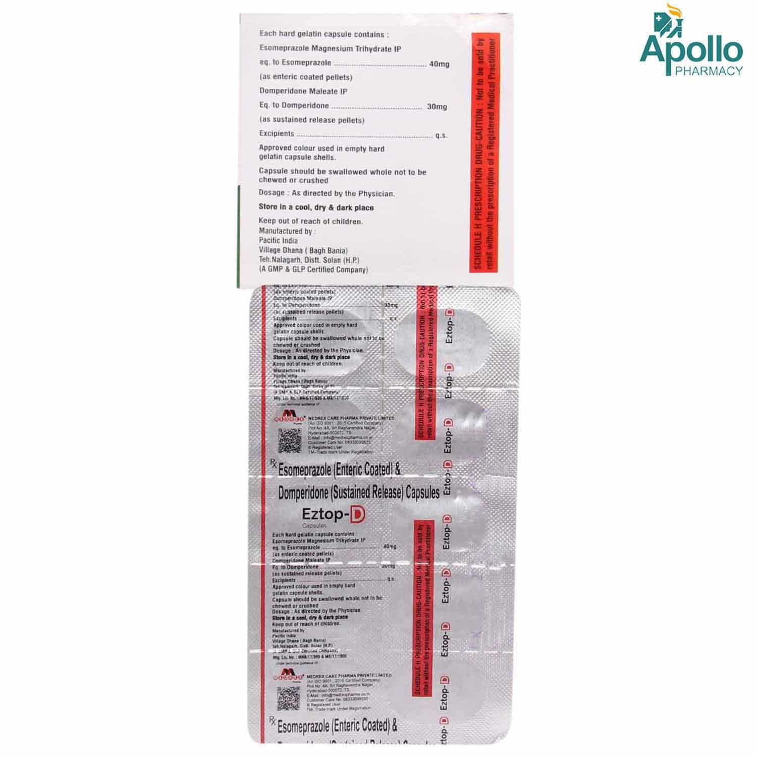 Eztop-D Capsule 10's Price, Uses, Side Effects, Composition - Apollo ...