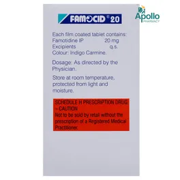 Famocid 20 Tablet | Uses, Side Effects, Price | Apollo Pharmacy