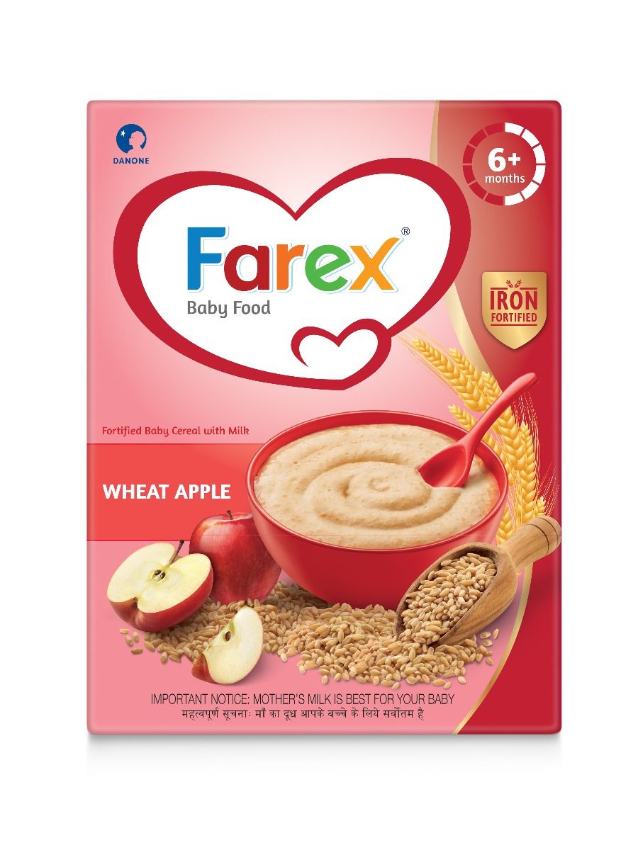 Farex Wheat Apple Baby Cereal 6+ Months, 300 gm Refill Pack Price, Uses ...