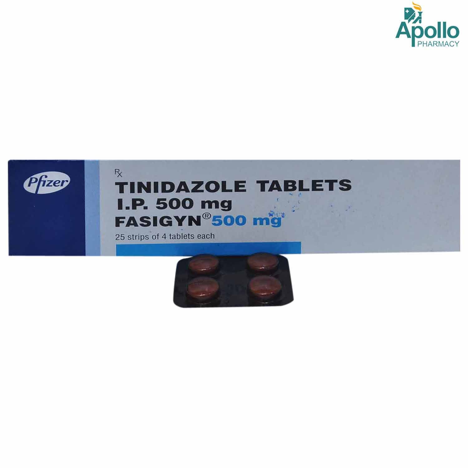 Fasigyn 500 mg Tablet 4's Price, Uses, Side Effects, Composition ...