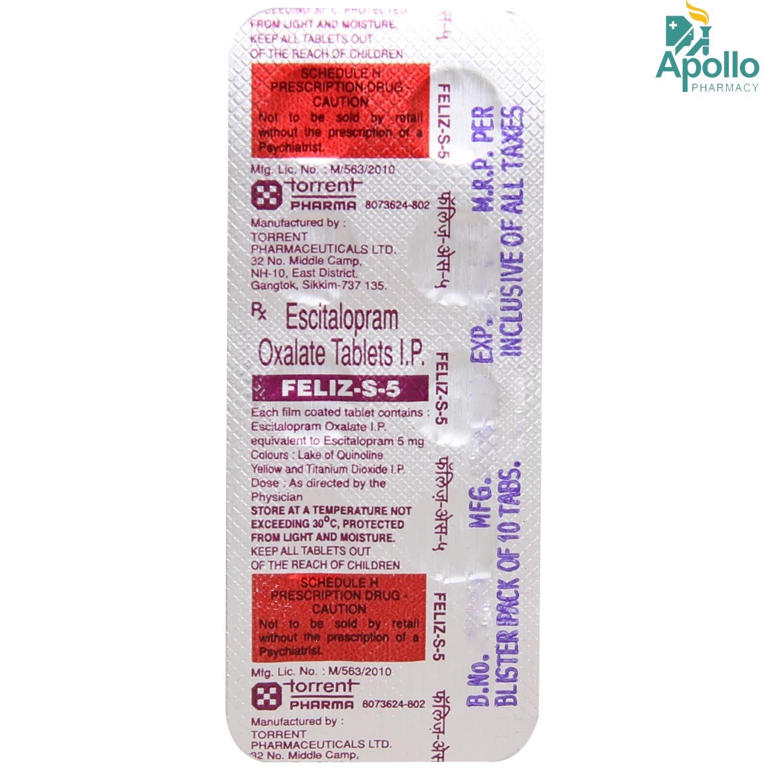 Feliz-S-5 Tablet 10's Price, Uses, Side Effects, Composition - Apollo ...