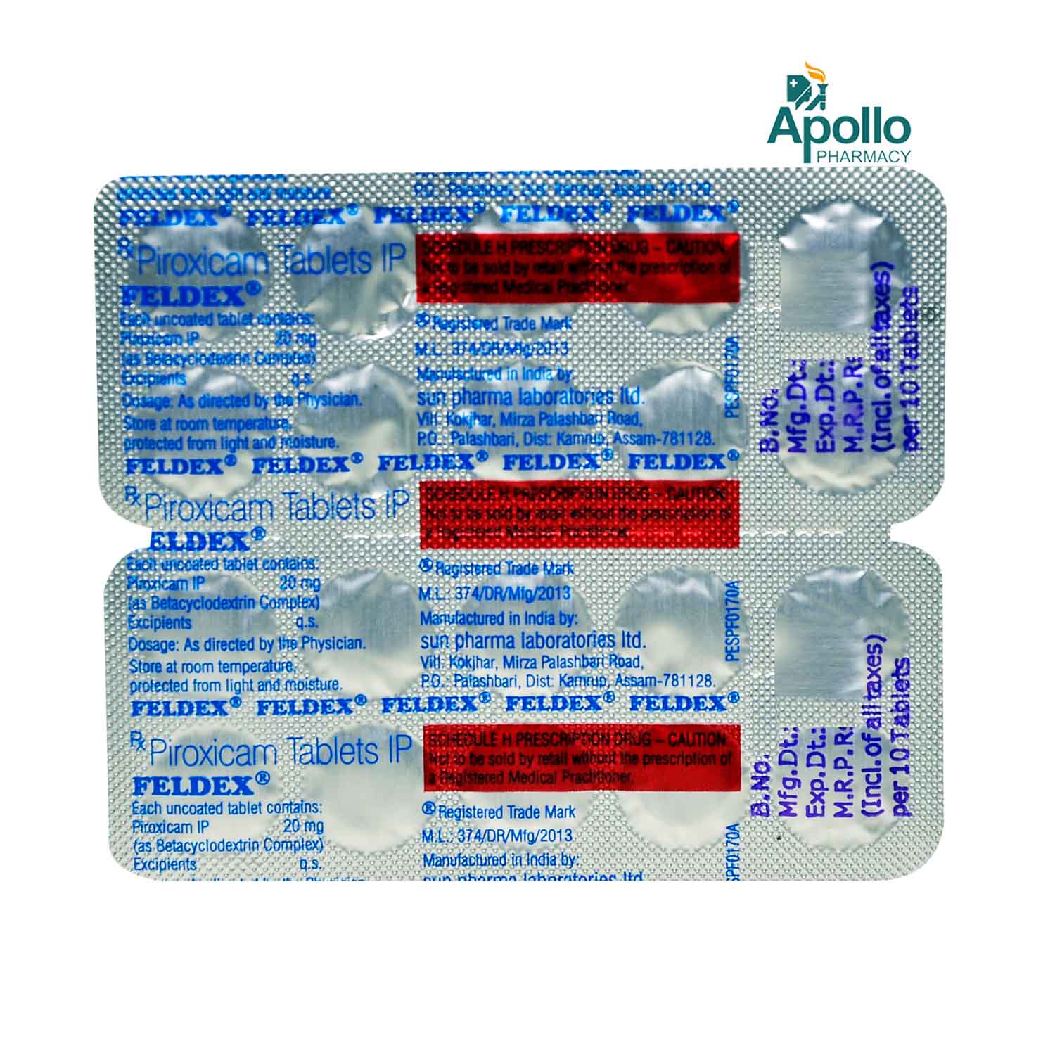Feldex Tablet 10's Price, Uses, Side Effects, Composition - Apollo Pharmacy