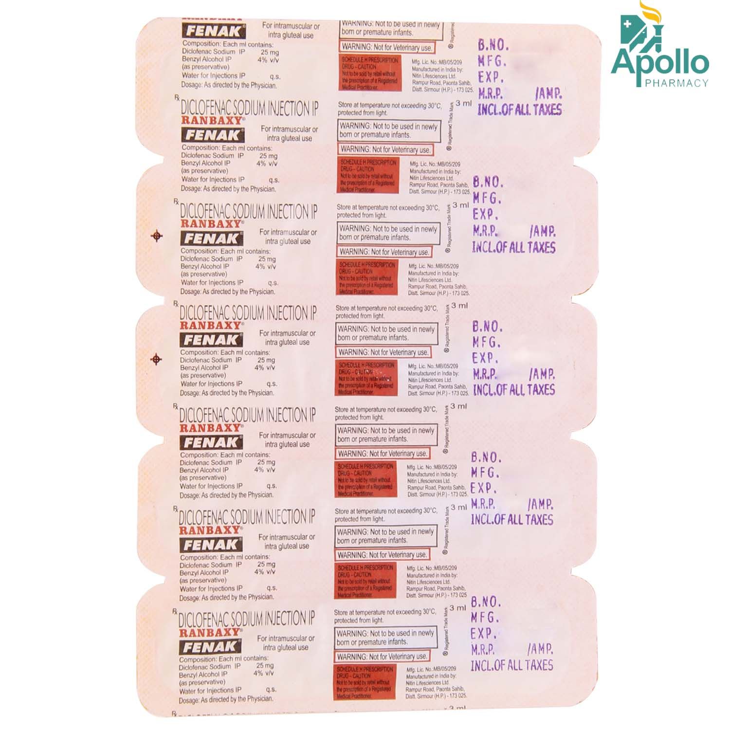 Fenak Injection 3 ml Price, Uses, Side Effects, Composition - Apollo ...