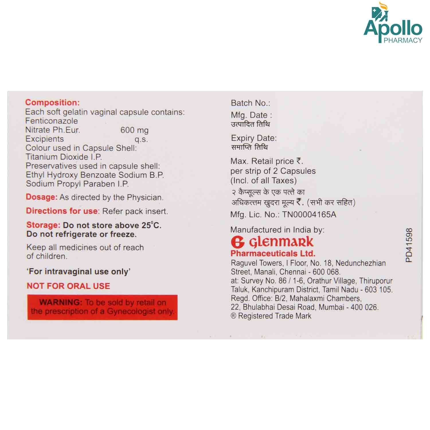 Fenza Vaginal Capsule 1's Price, Uses, Side Effects, Composition ...