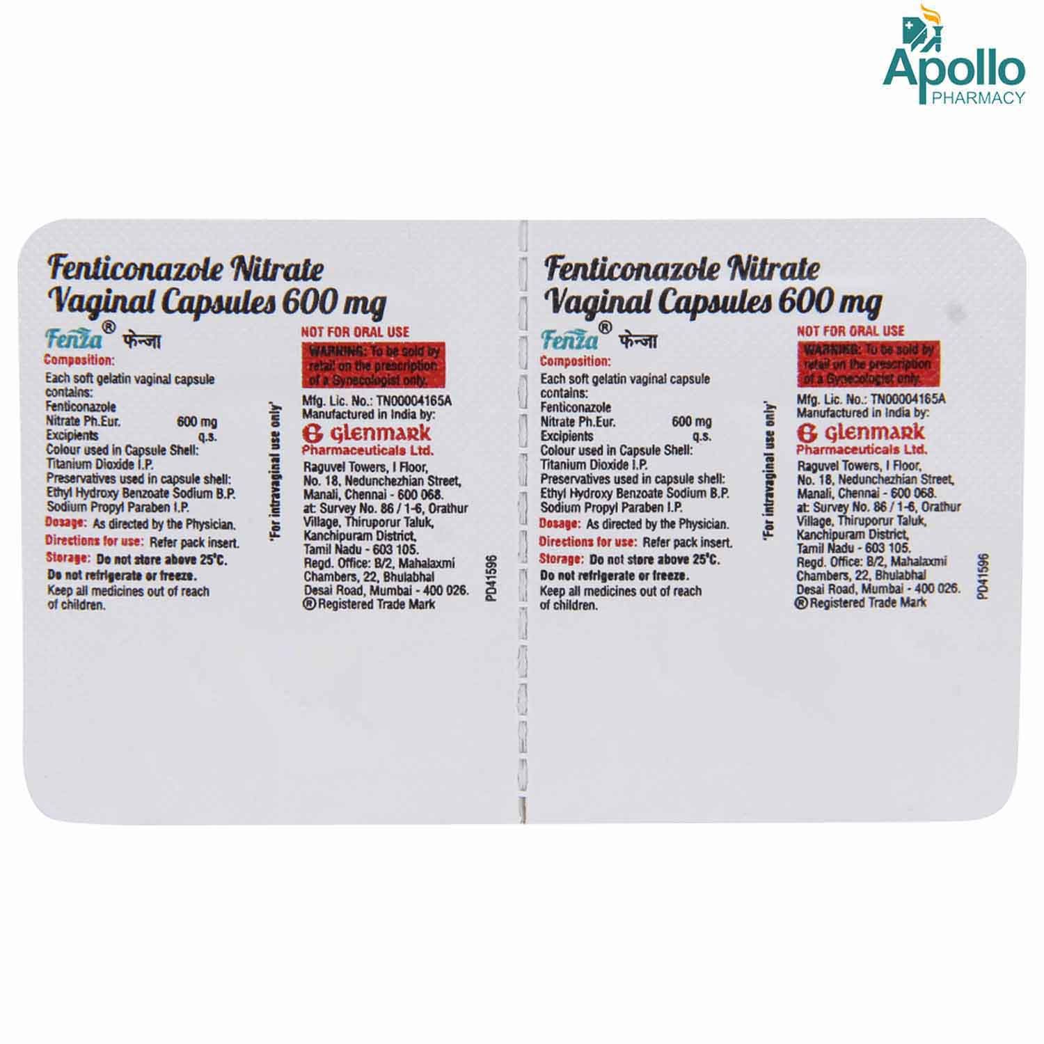 Fenza Vaginal Capsule 1's Price, Uses, Side Effects, Composition ...