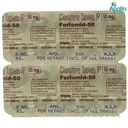 Fertomid-50 Tablet | Uses, Side Effects, Price | Apollo Pharmacy