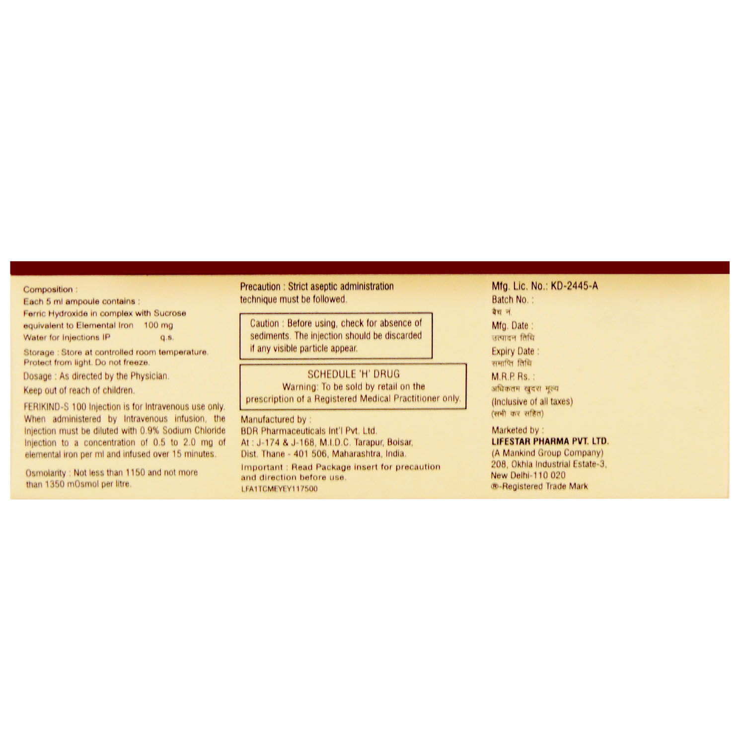 FERIKINDS 100MG INJECTION 5ML Price, Uses, Side Effects, Composition ...