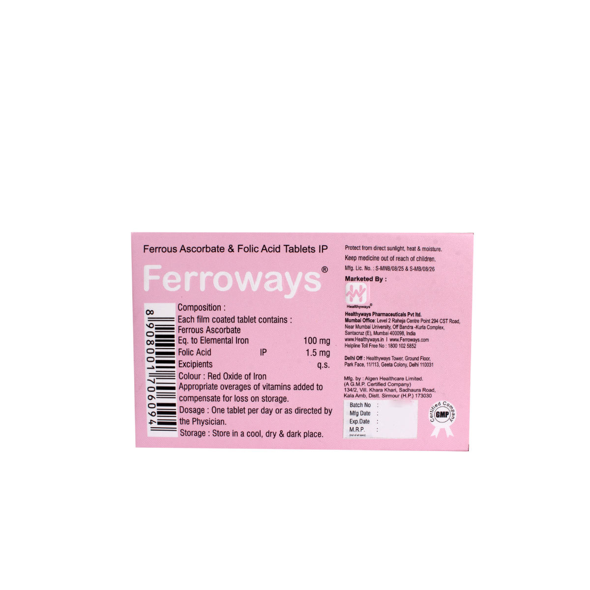 Ferroways Tablet 10's Price, Uses, Side Effects, Composition - Apollo ...