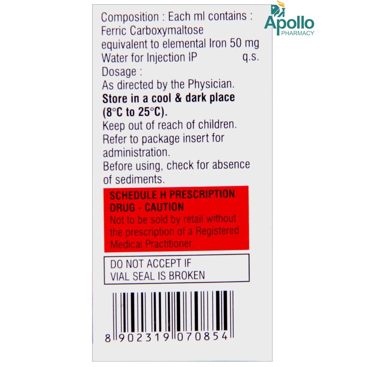 Ferium-500 Injection 10 ml Price, Uses, Side Effects, Composition ...