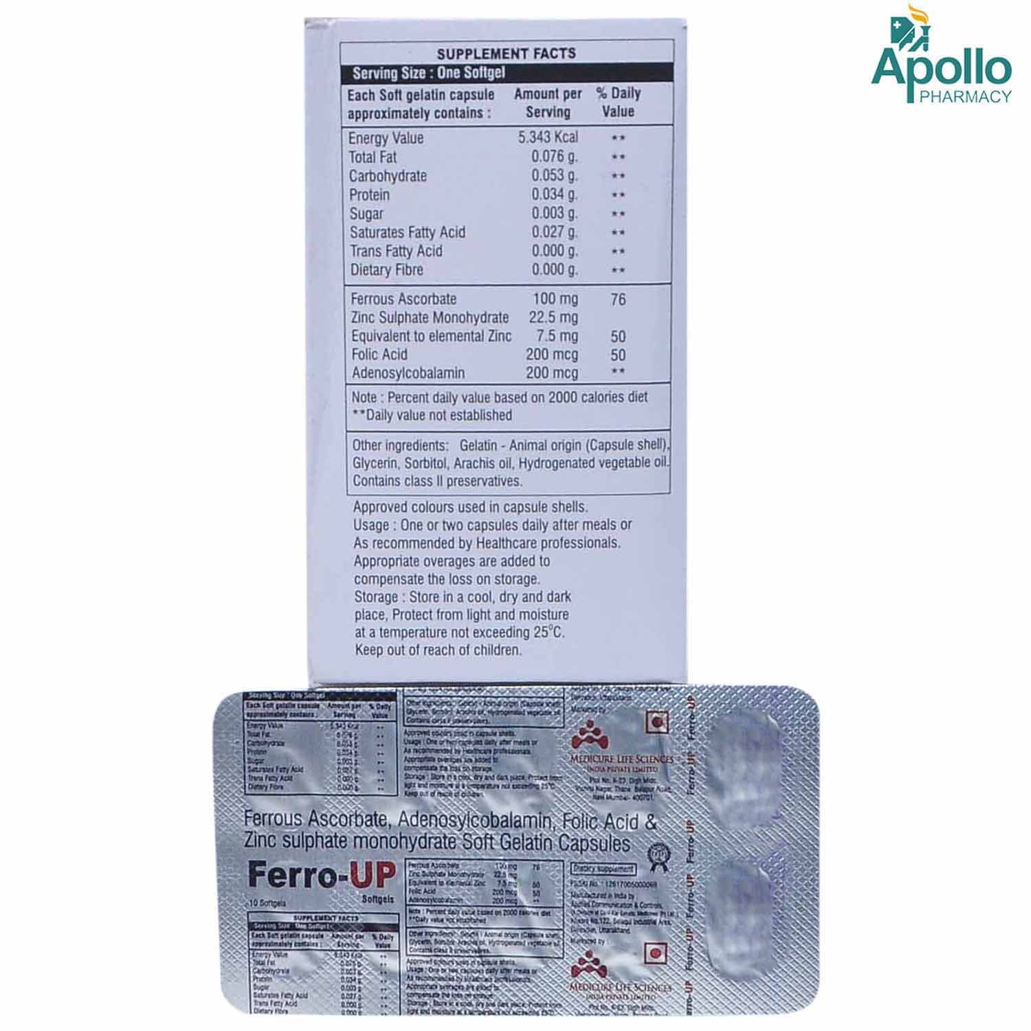 Ferro-UP Capsule 10's Price, Uses, Side Effects, Composition - Apollo ...