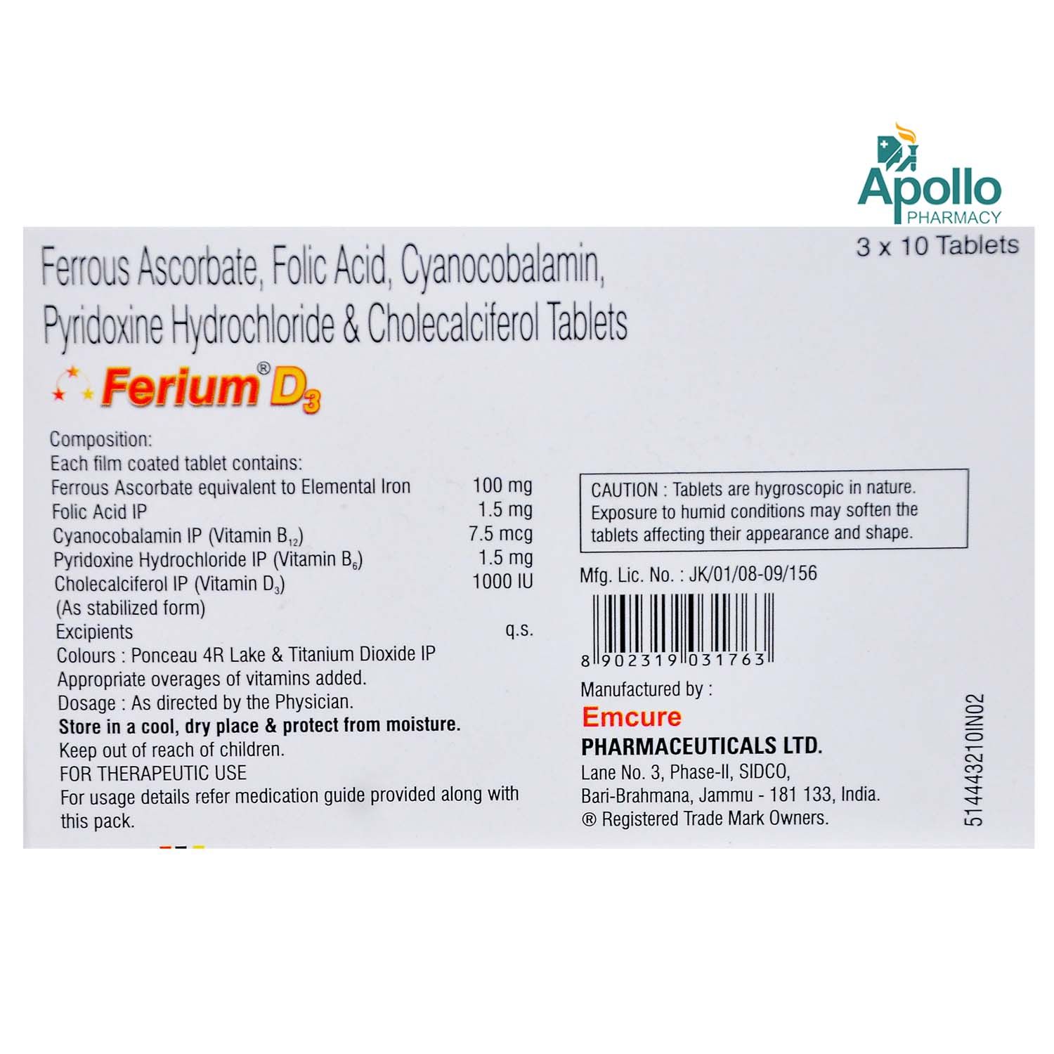 Ferium D3 Tablet 10's Price, Uses, Side Effects, Composition - Apollo ...