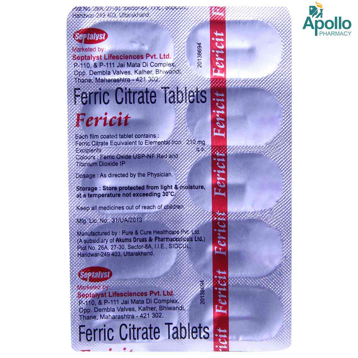 Fericit Tablet 10's Price, Uses, Side Effects, Composition - Apollo ...