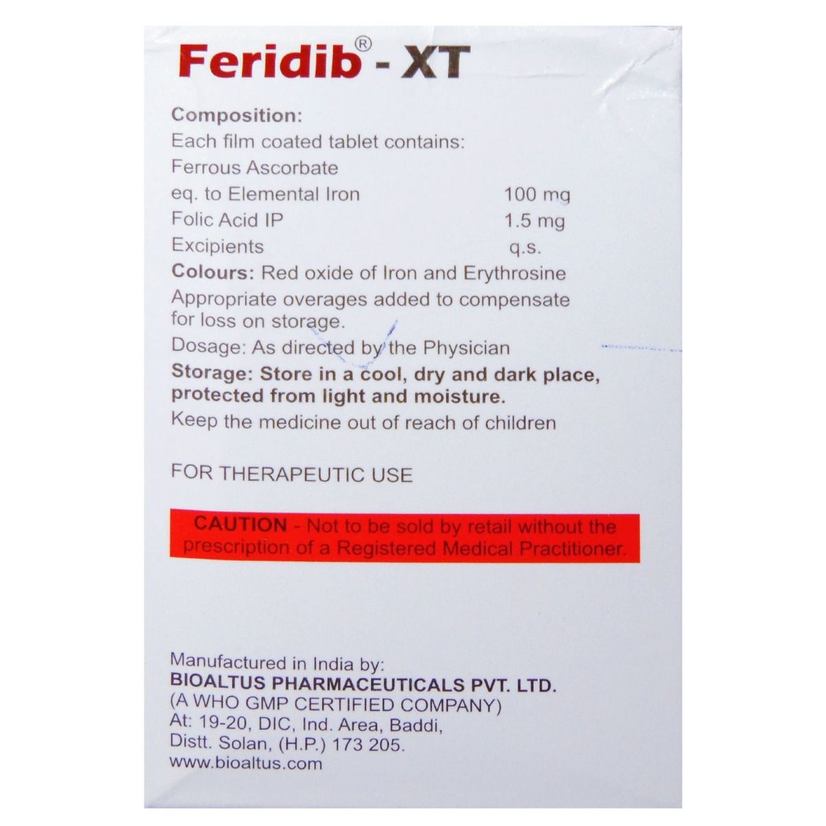 Feridib XT Tablet 10's Price, Uses, Side Effects, Composition - Apollo ...