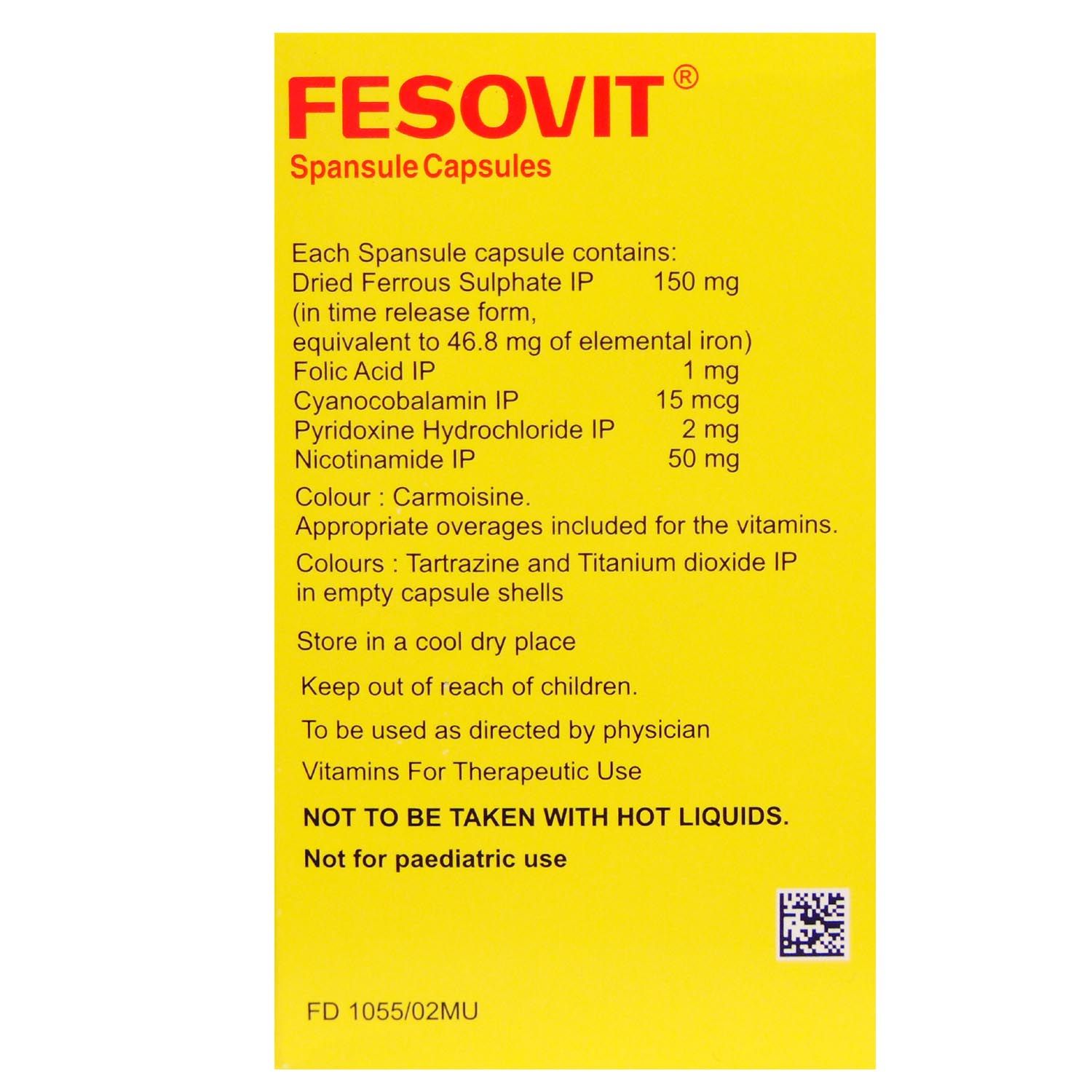 Fesovit Spansule Capsule 30's Price, Uses, Side Effects, Composition ...