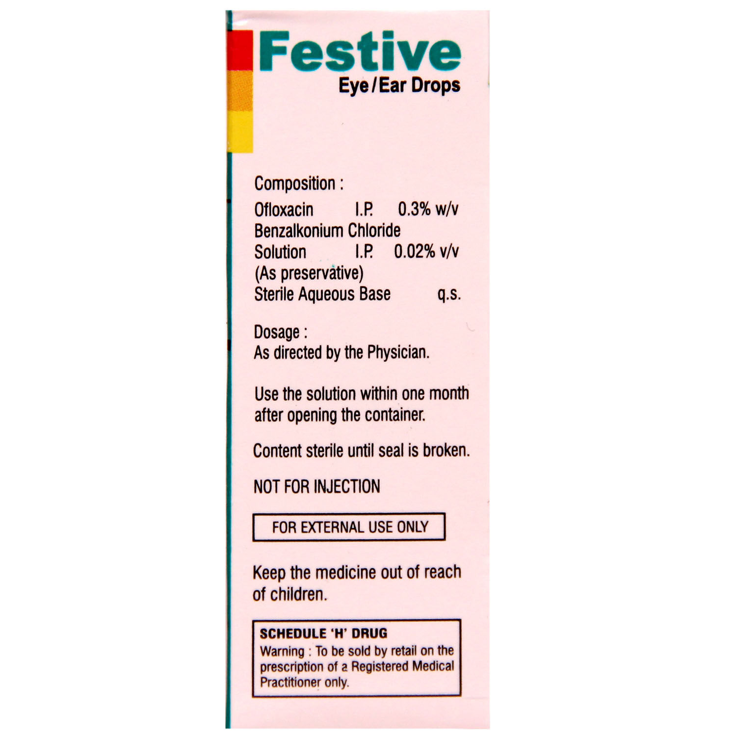 Festive Eye/Ear Drops 10 ml Price, Uses, Side Effects, Composition ...