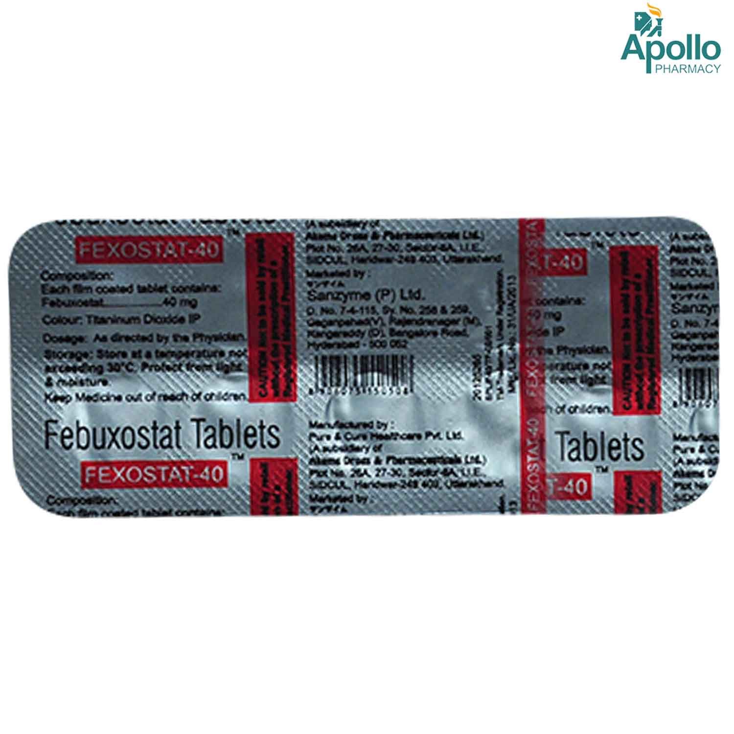 Fexostat-40 Tablet 10's Price, Uses, Side Effects, Composition - Apollo ...