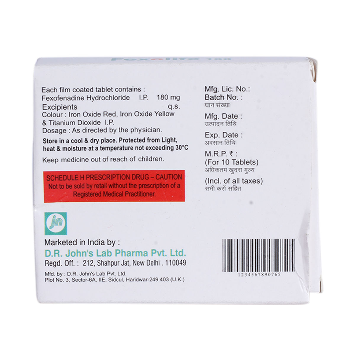 Fexolife 180 mg Tablet 10's Price, Uses, Side Effects, Composition ...