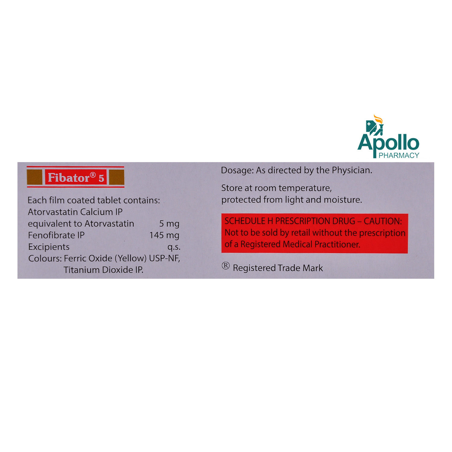 Fibator 5 Tablet 10's Price, Uses, Side Effects, Composition - Apollo ...