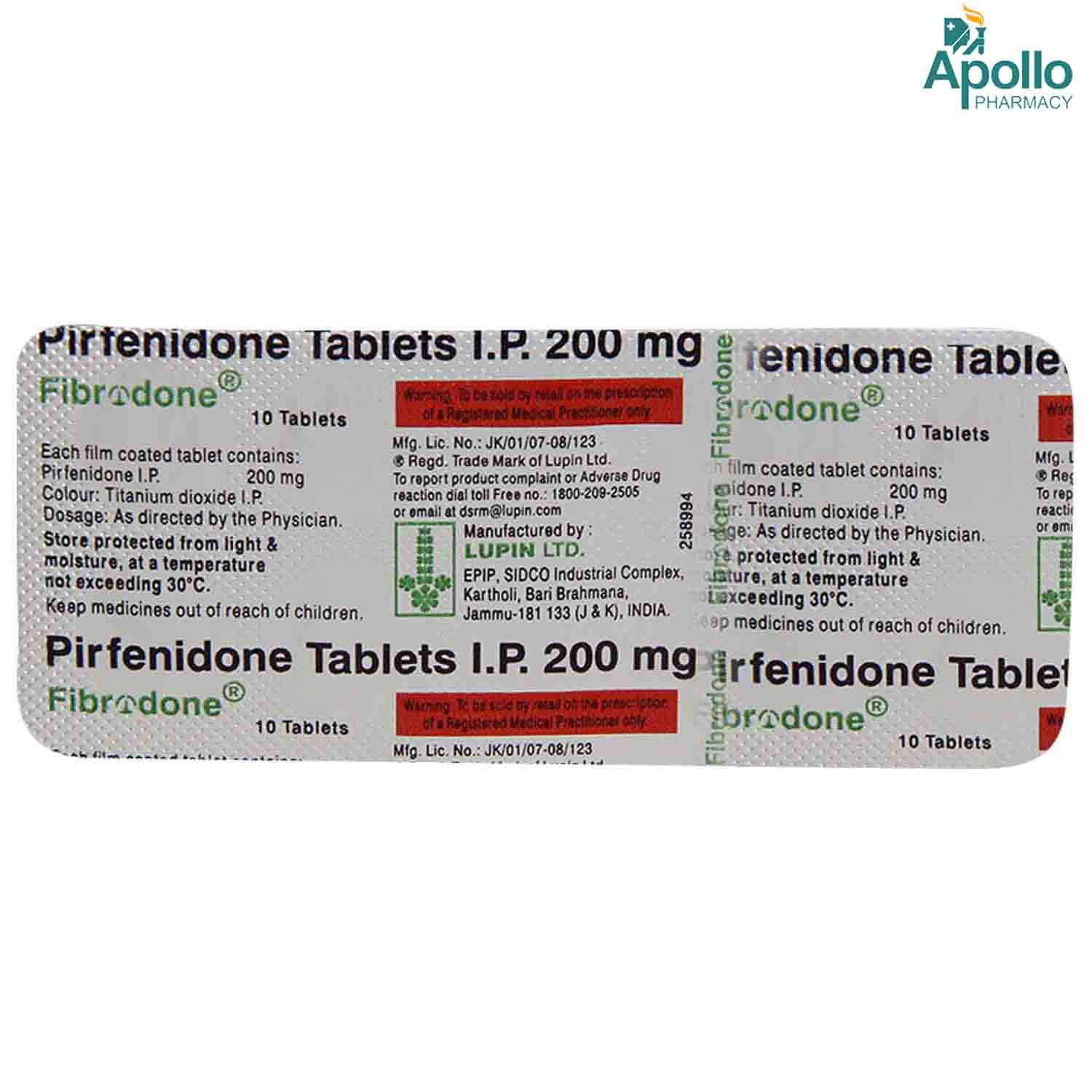 Fibrodone Tablet 10's Price, Uses, Side Effects, Composition - Apollo ...