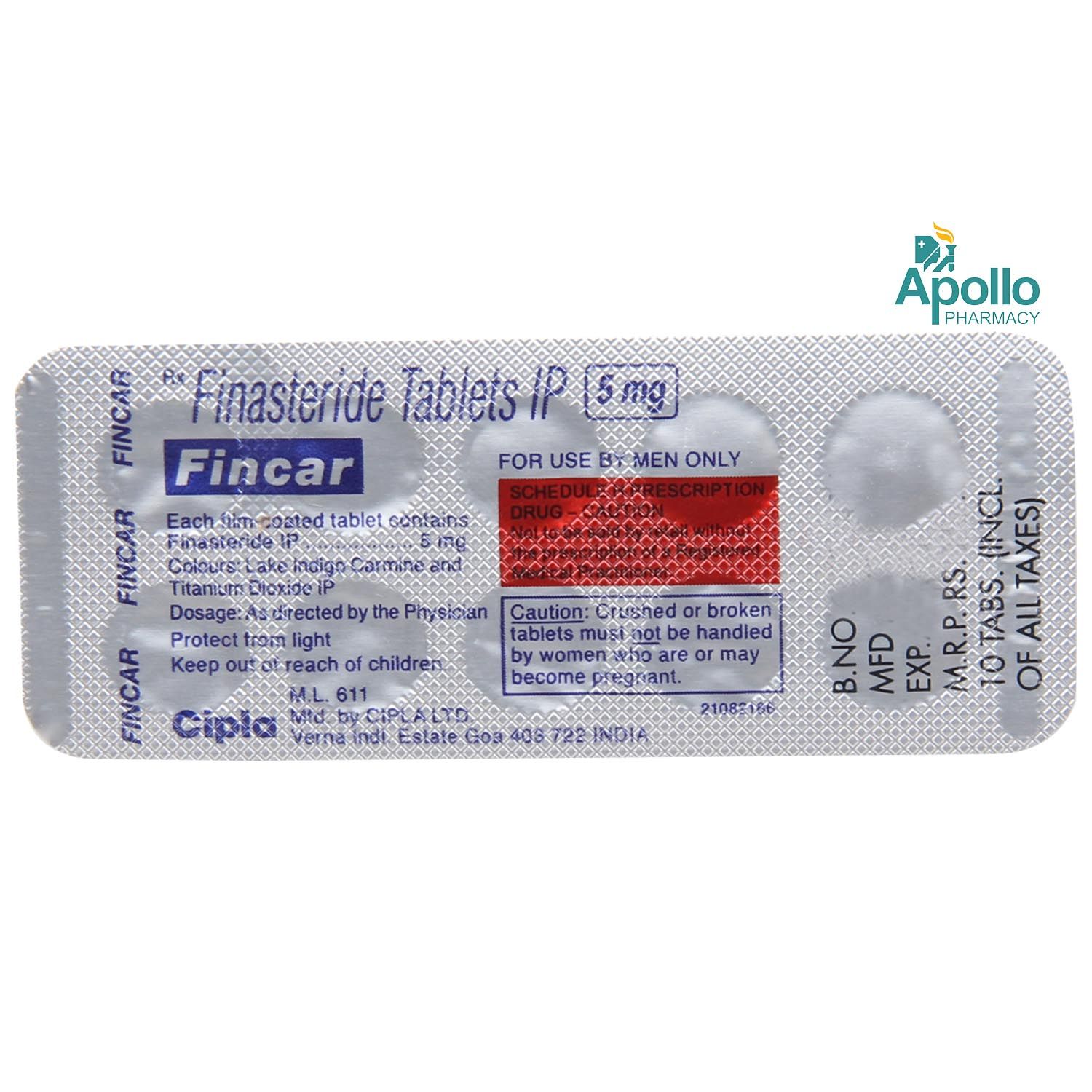 Fincar Tablet 10's Price, Uses, Side Effects, Composition - Apollo Pharmacy
