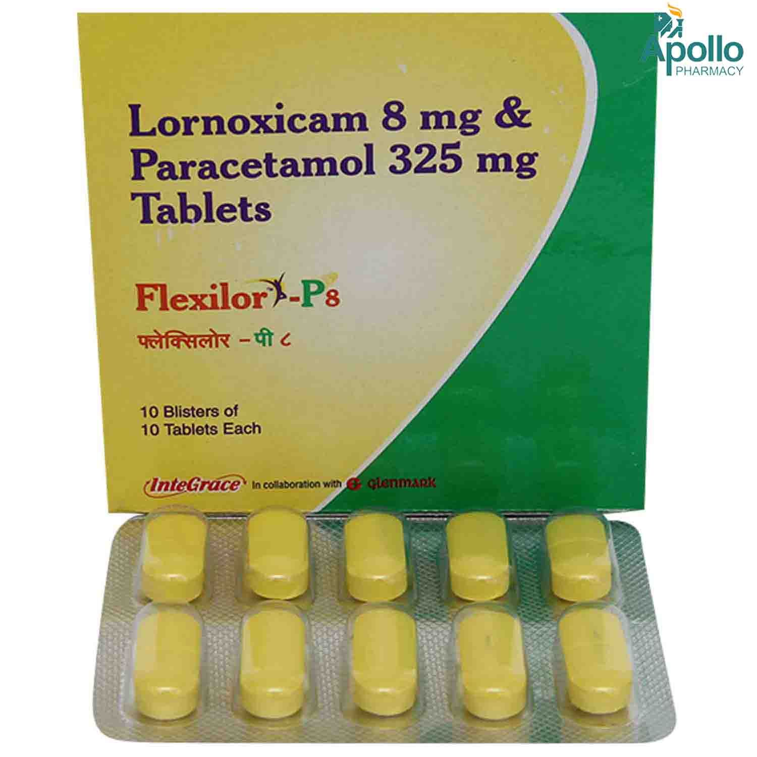 Flexilor-P8 Tablet 10's Price, Uses, Side Effects, Composition - Apollo ...