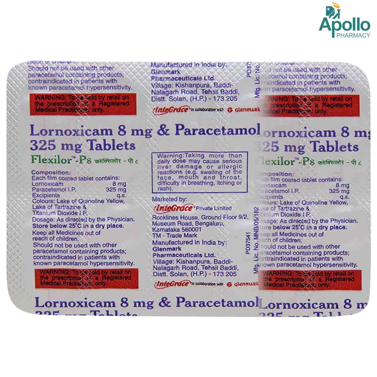 Flexilor-P8 Tablet 10's Price, Uses, Side Effects, Composition - Apollo ...