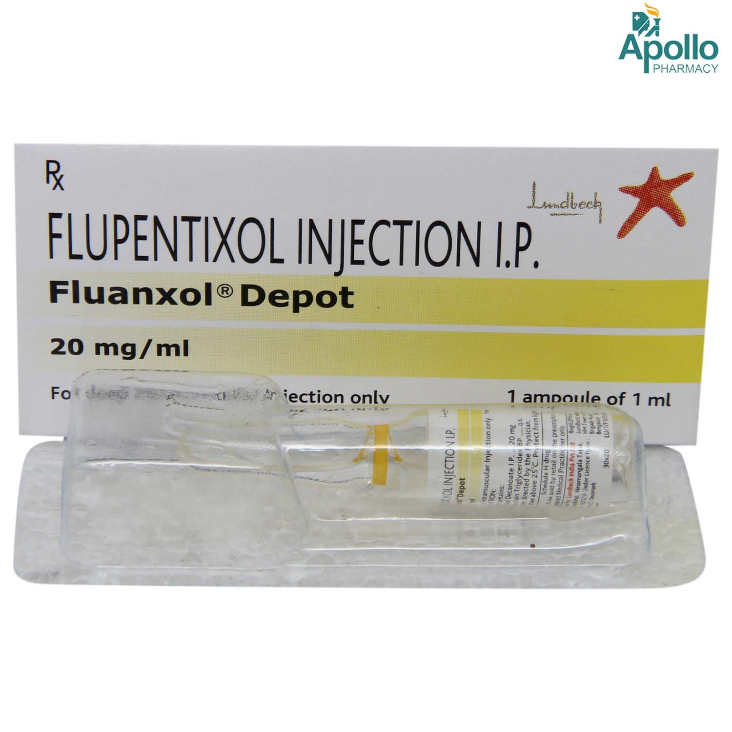 Fluanxol Depot 20 mg injection 1 ml Price, Uses, Side Effects ...