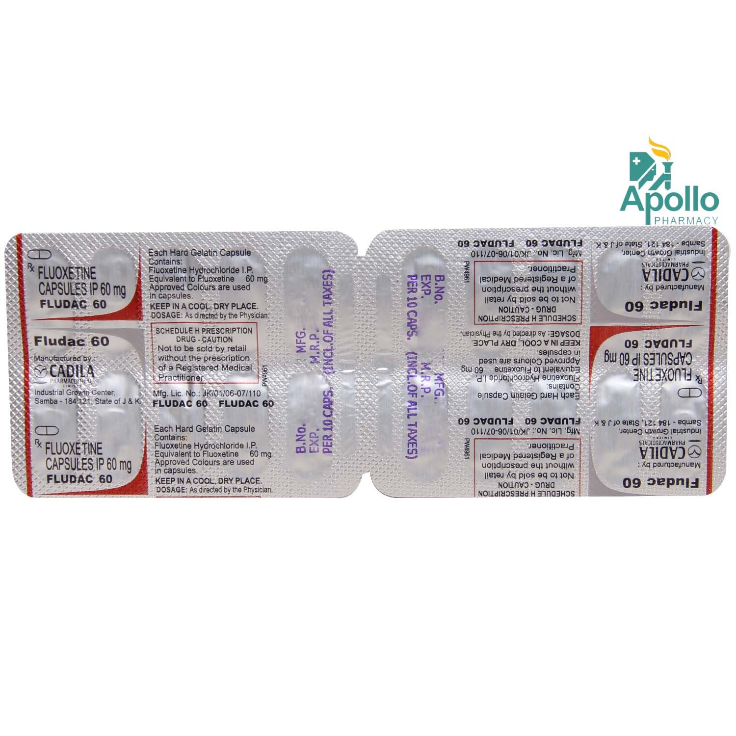 Fludac 60 Capsule 10's Price, Uses, Side Effects, Composition - Apollo ...