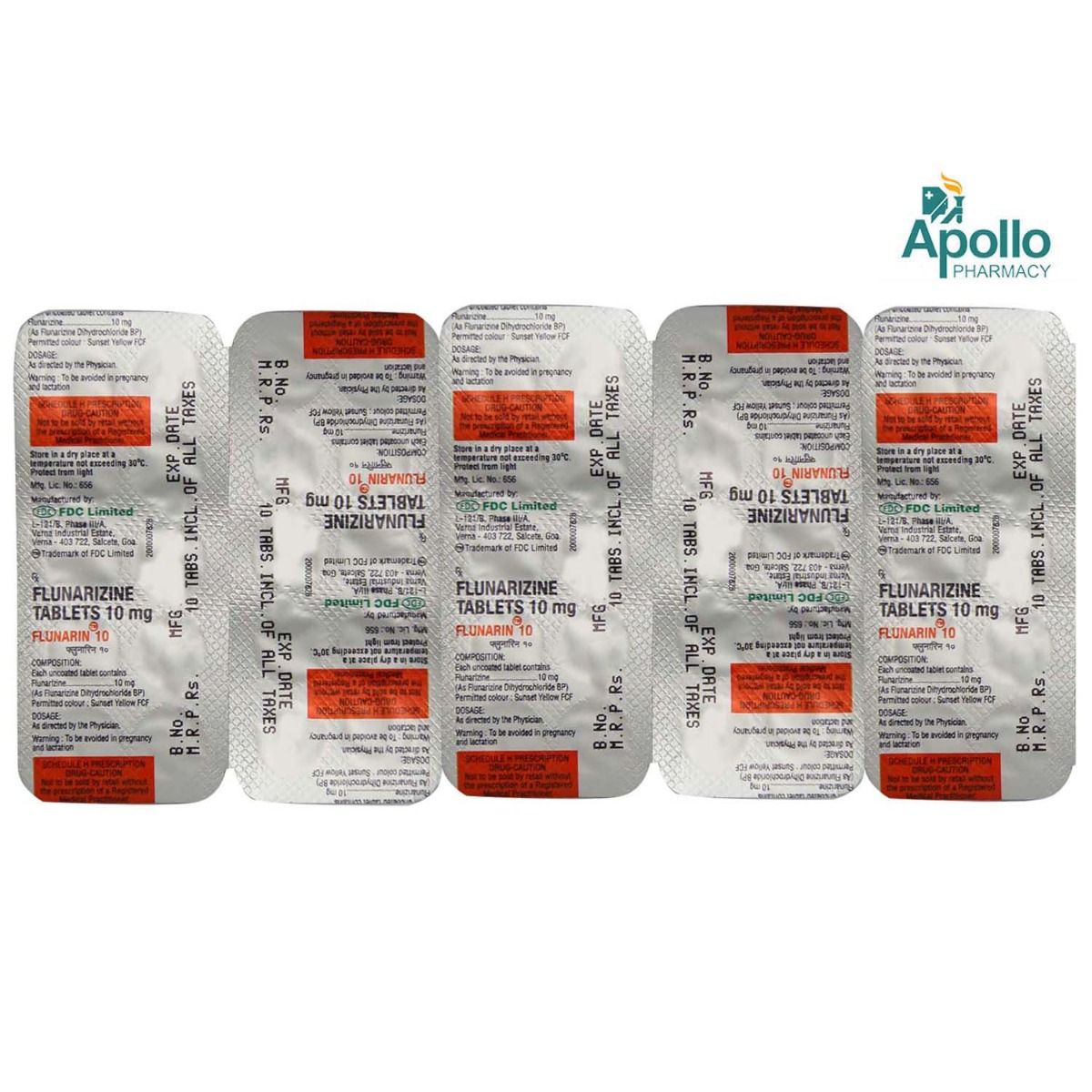 Flunarin 10 Tablet | Uses, Side Effects, Price | Apollo Pharmacy