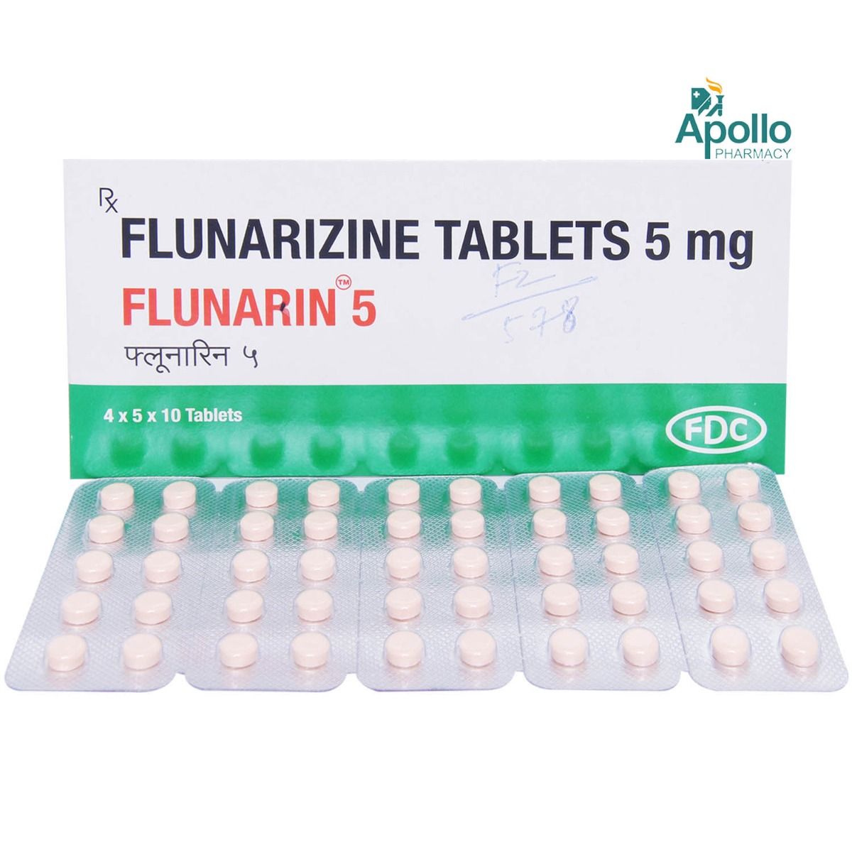 Flunarin 5 Tablet | Uses, Side Effects, Price | Apollo Pharmacy