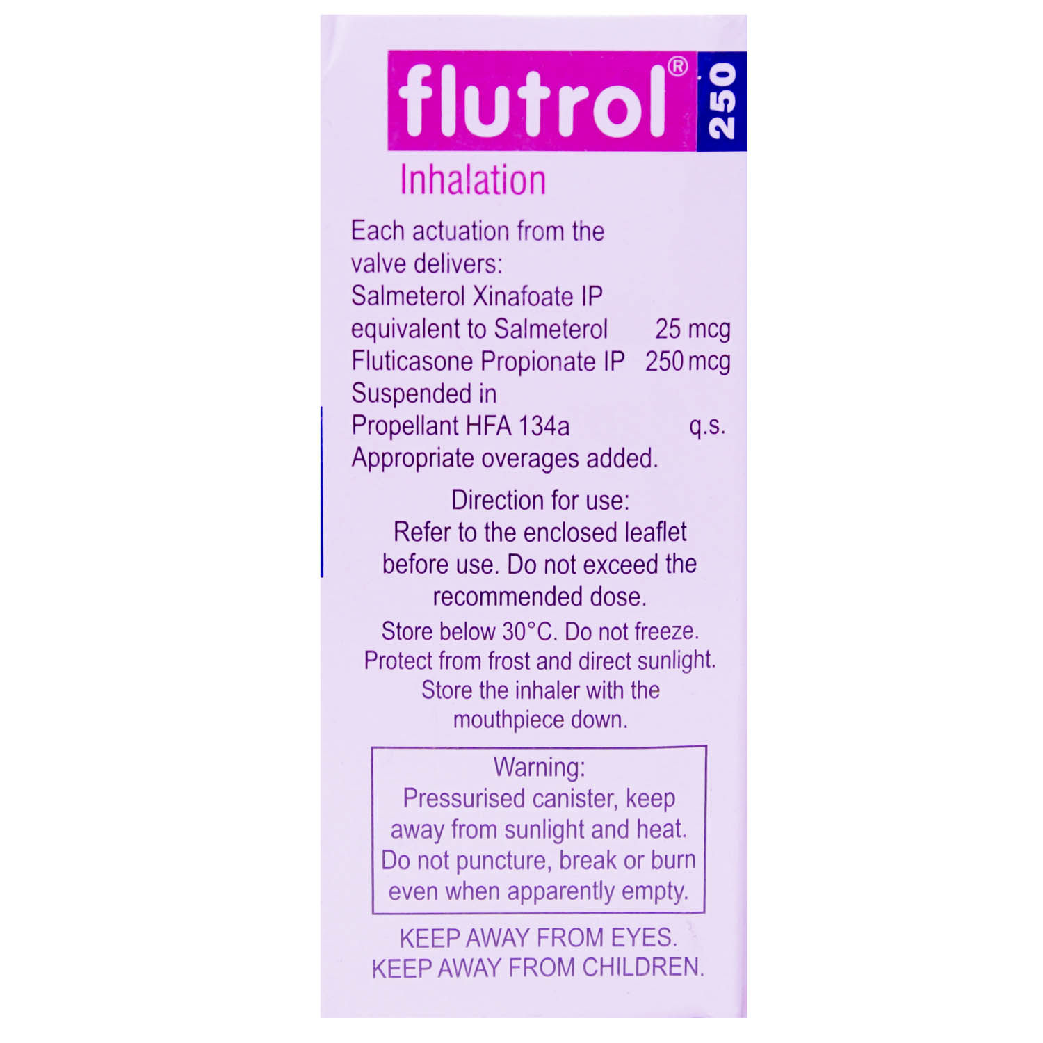 Flutrol 250 Inhaler 120 mdi Price, Uses, Side Effects, Composition ...