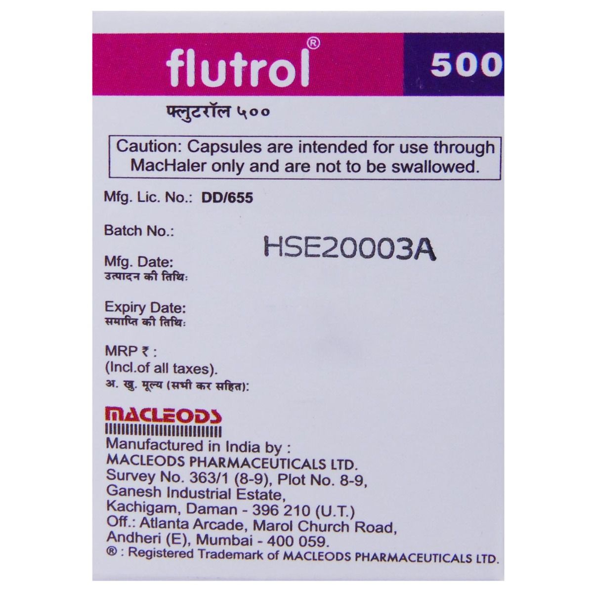 Flutrol 500 Rotacaps 30's Price, Uses, Side Effects, Composition ...