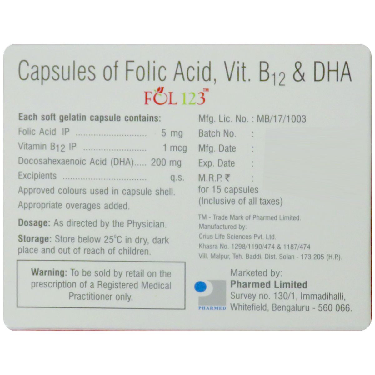 Fol 123 Capsule 15's | Uses, Side Effects, Price | Apollo Pharmacy