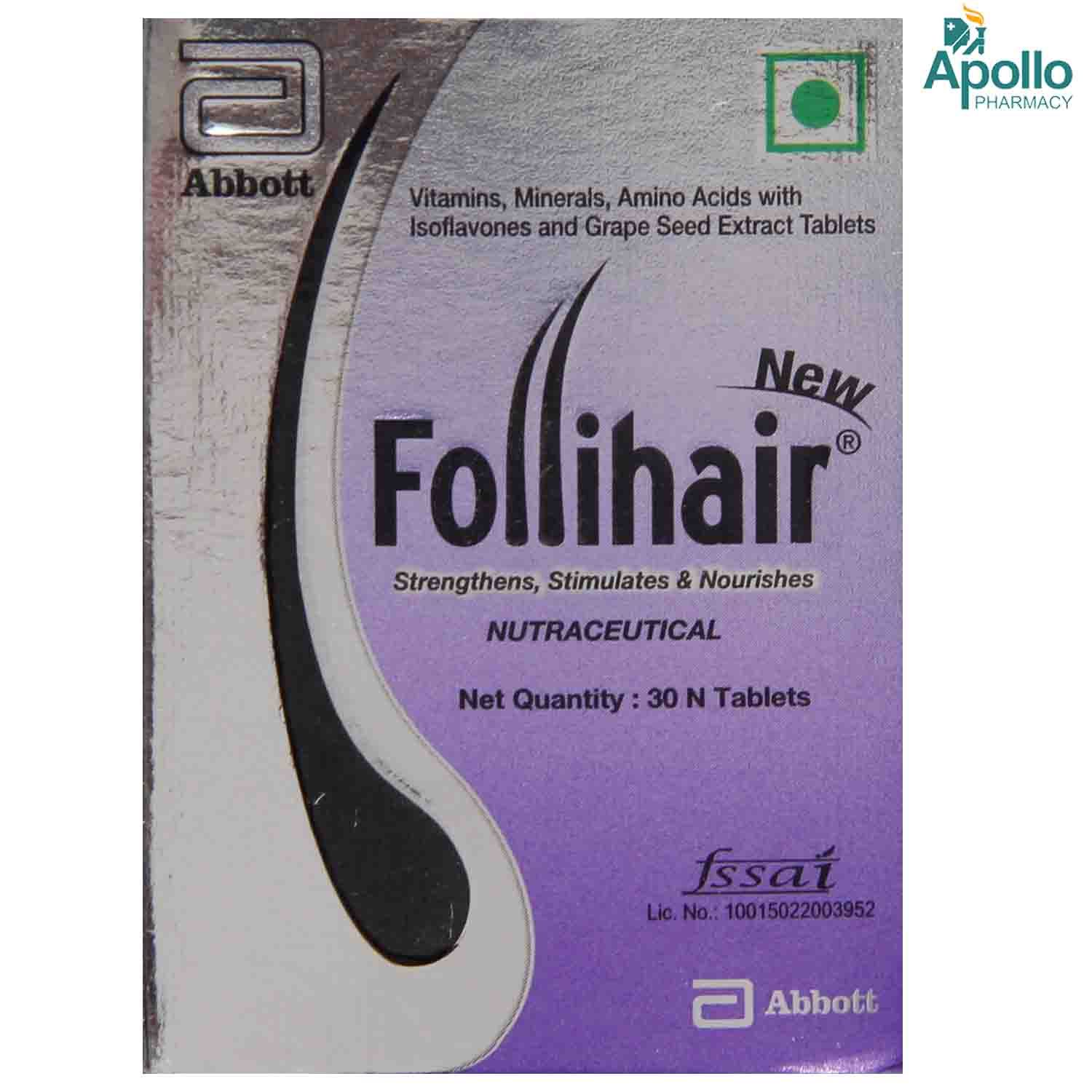 Follihair New Tablet 10's | Uses, Side Effects, Price | Apollo Pharmacy