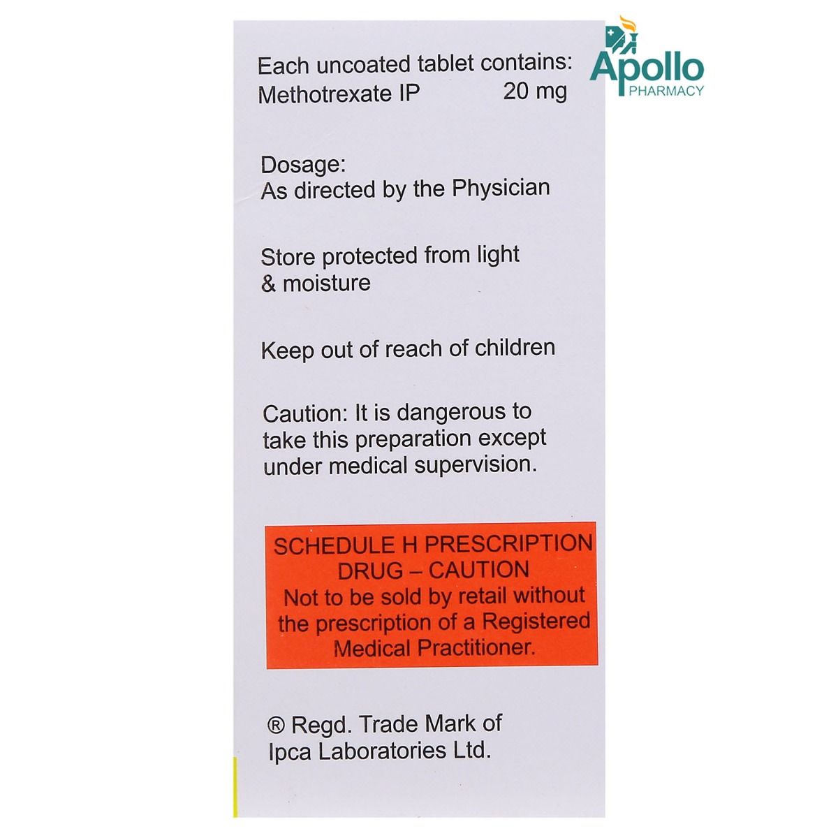 Folitrax-20 Tablet 4's Price, Uses, Side Effects, Composition - Apollo ...