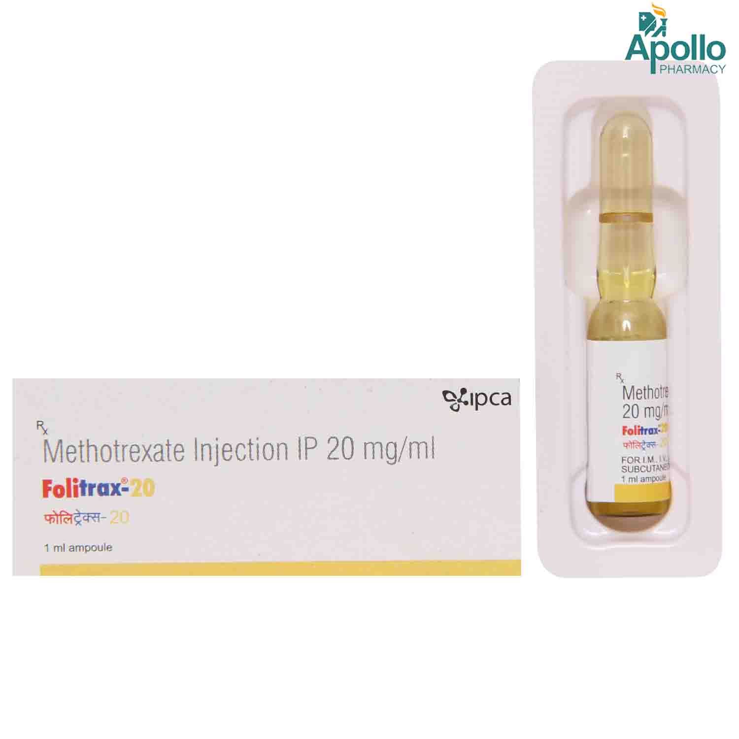 Folitrax-20 Injection 1 ml Price, Uses, Side Effects, Composition ...