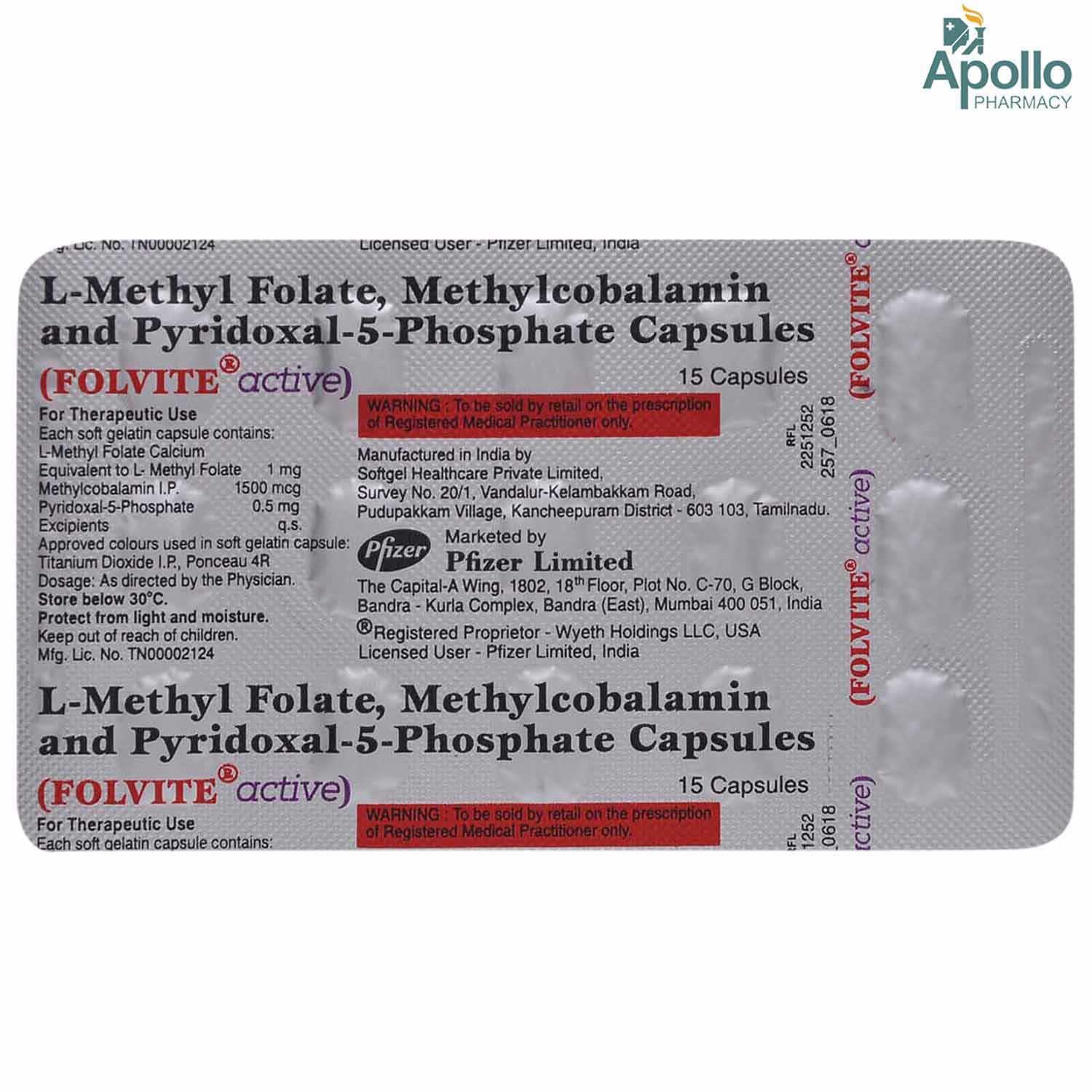 Folvite Active Capsule 15's Price, Uses, Side Effects, Composition ...