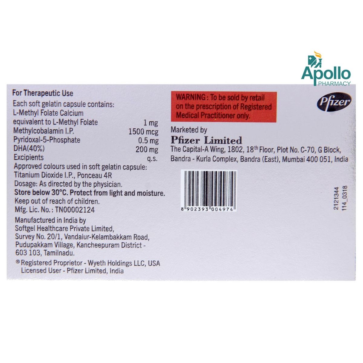 Folvite DHA Capsule 10's Price, Uses, Side Effects, Composition ...