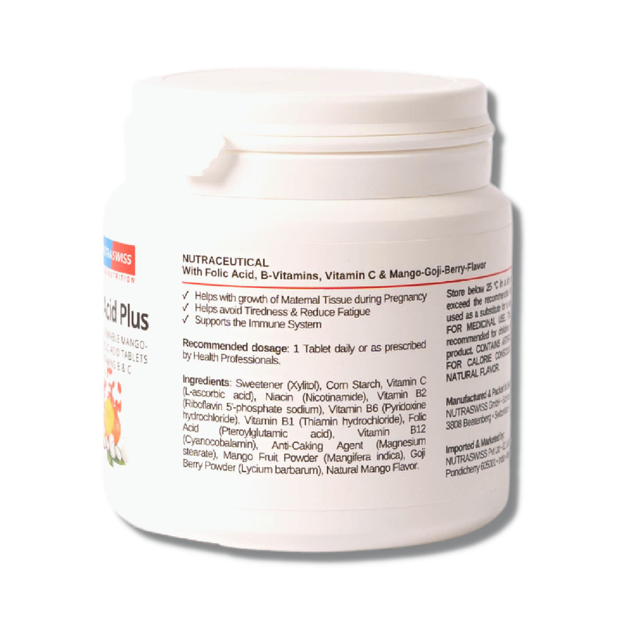 Nutraswiss Folic Acid Plus Chewable Tablets, 60 Capsules Price, Uses ...