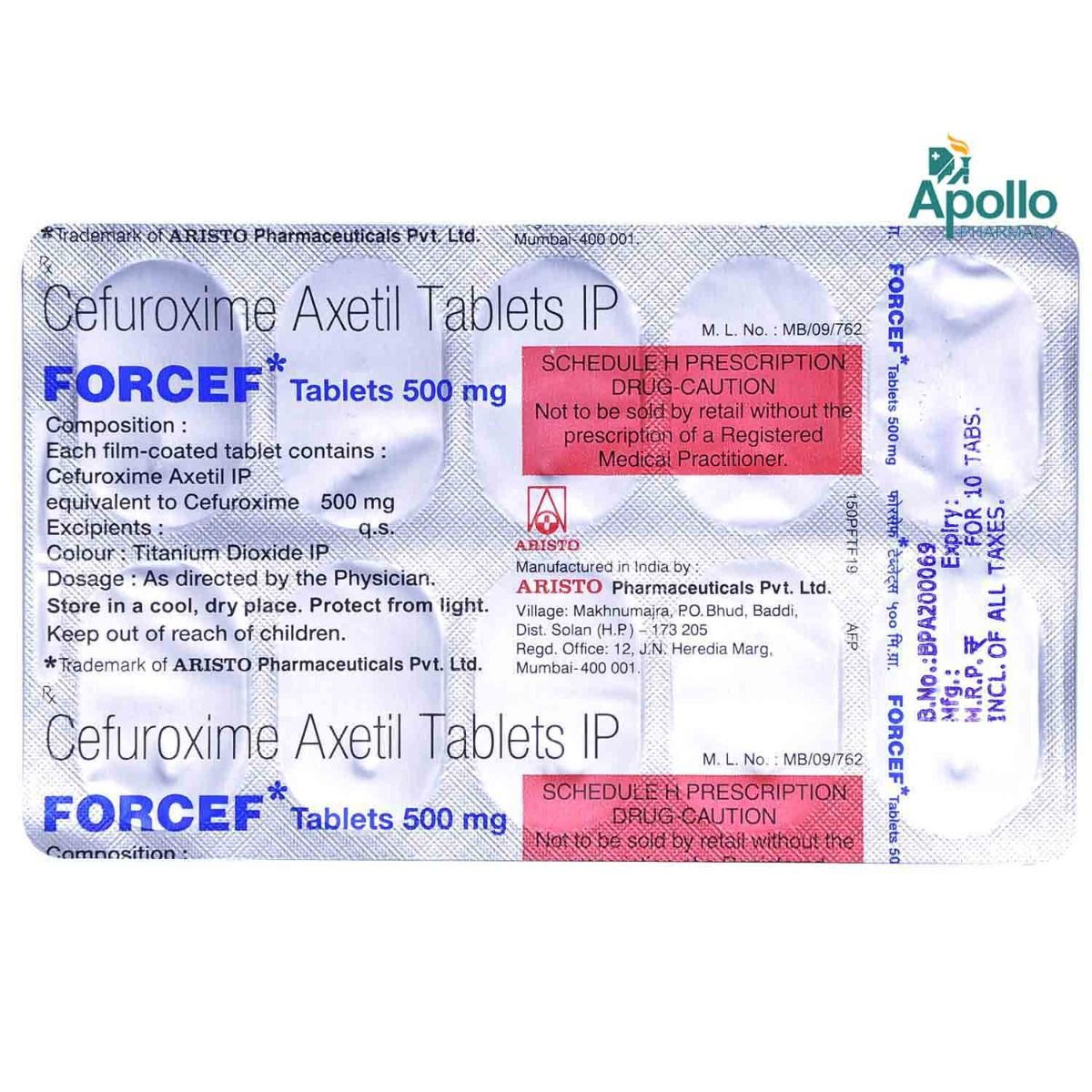 Forcef 500 mg Tablet 10's Price, Uses, Side Effects, Composition ...