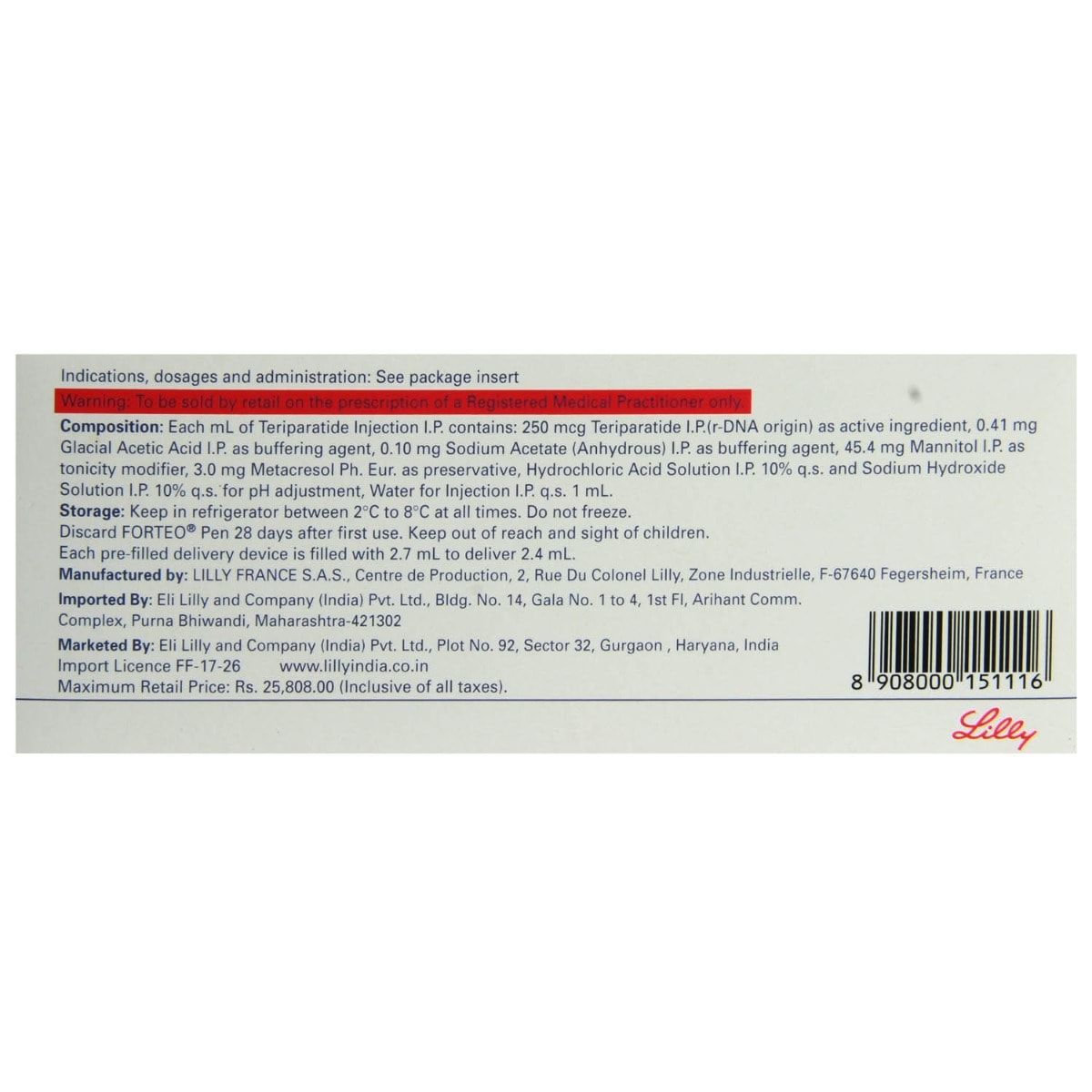 FORTEO INJECTION Price, Uses, Side Effects, Composition - Apollo Pharmacy