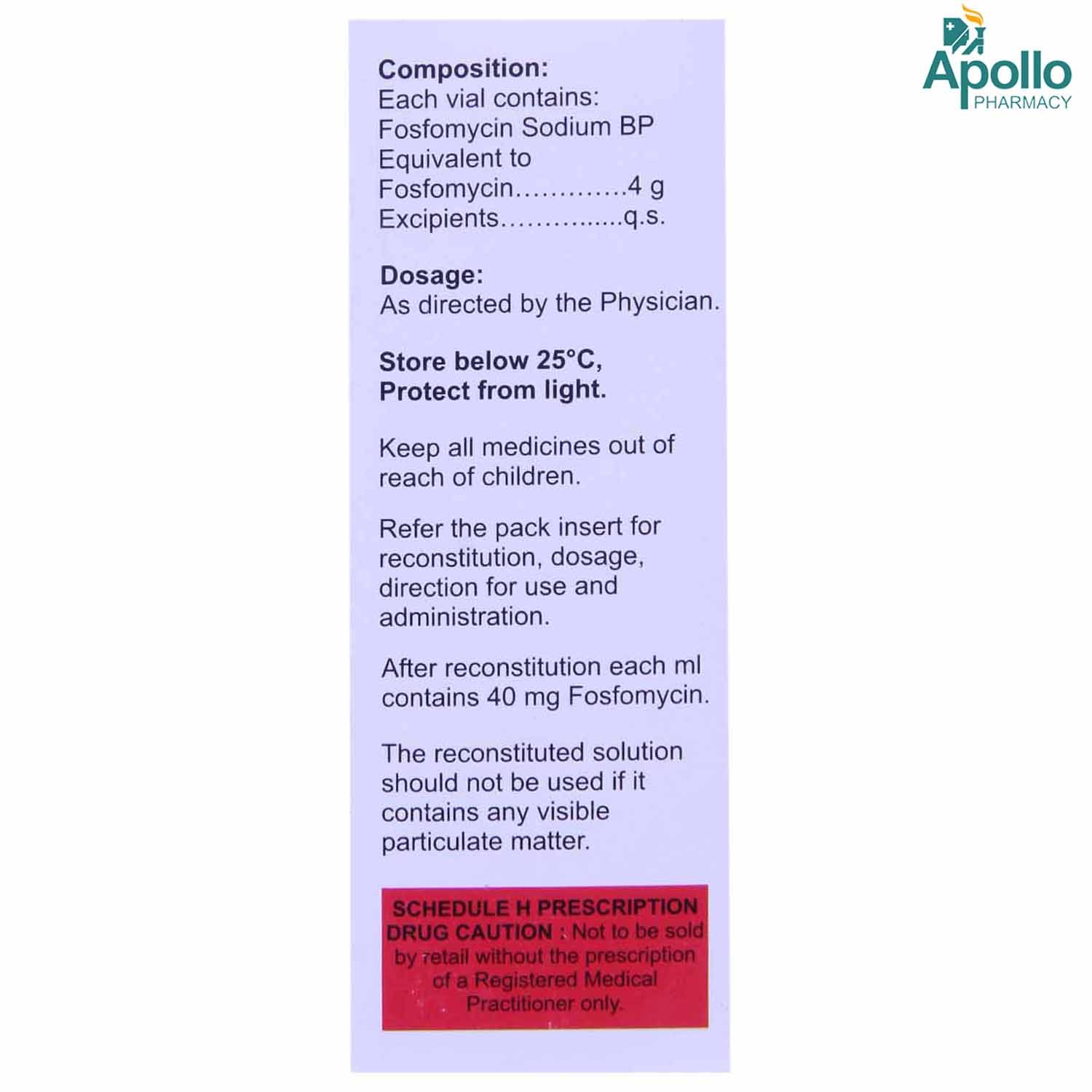 FOSFONA 4GM INJECTION Price, Uses, Side Effects, Composition - Apollo ...