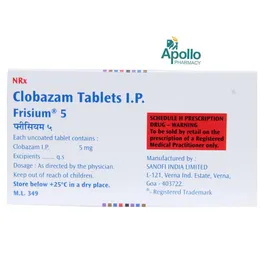 FRISIUM 5MG TABLET | Uses, Side Effects, Price | Apollo Pharmacy