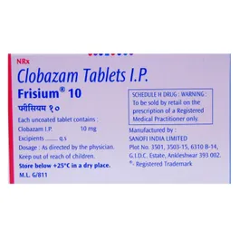 Frisium 10 Tablet | Uses, Side Effects, Price | Apollo Pharmacy