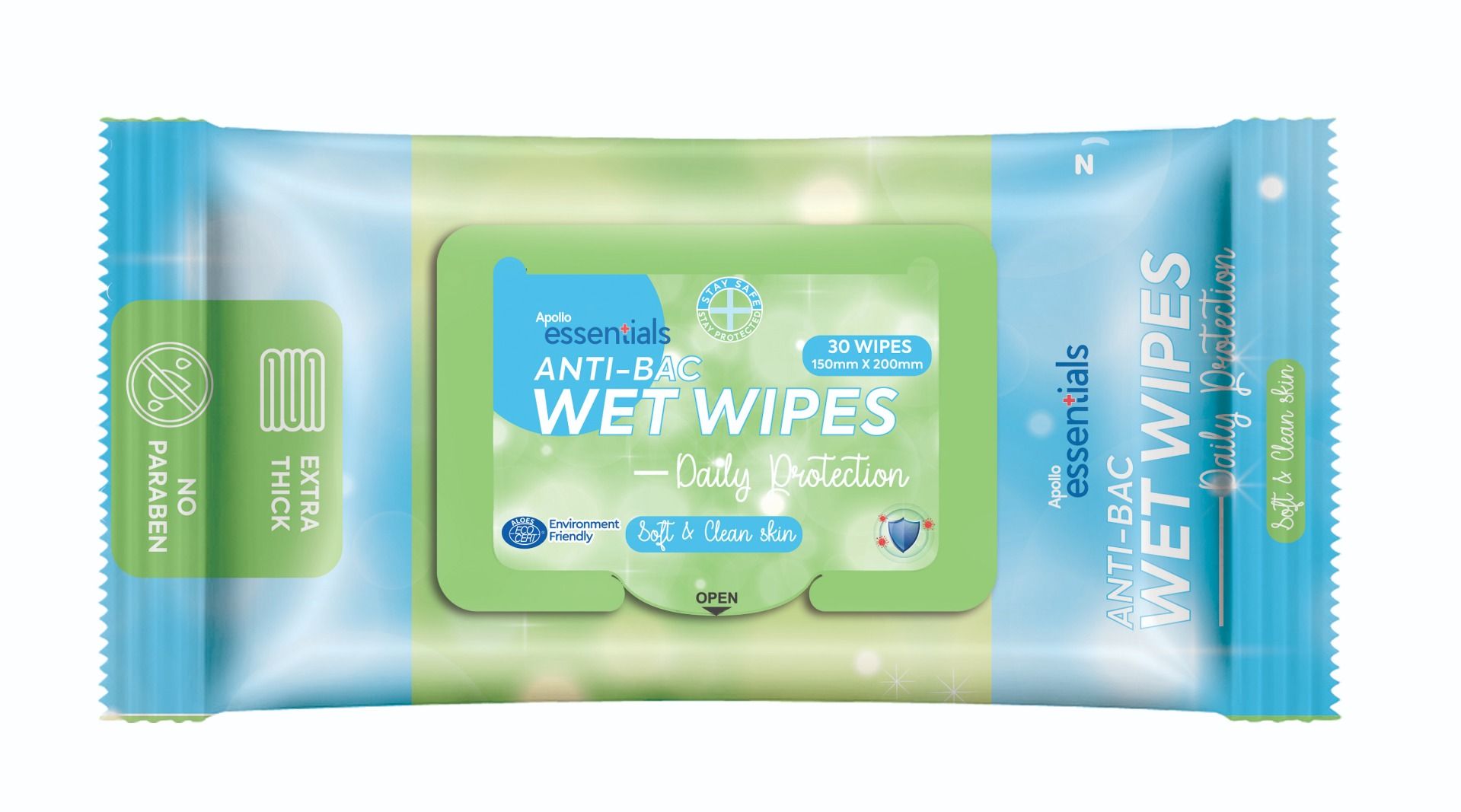 Buy Apollo Essentials Anti-Bac Wet Wipes, 30 Count | 19 Minutes ...