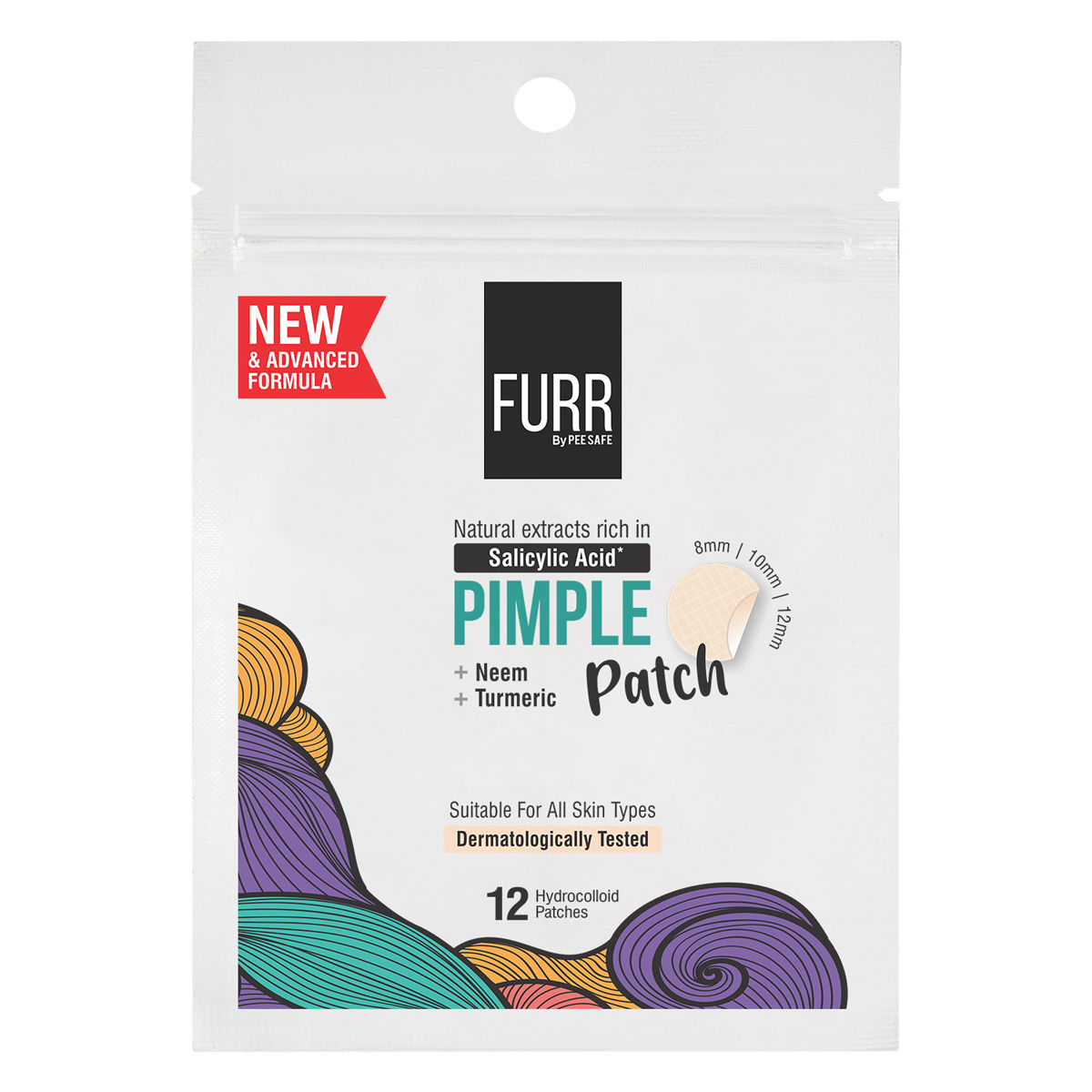 Buy Furr By Pee Safe Salicylic Acid Pimple Patches, 12 Count | 19 ...