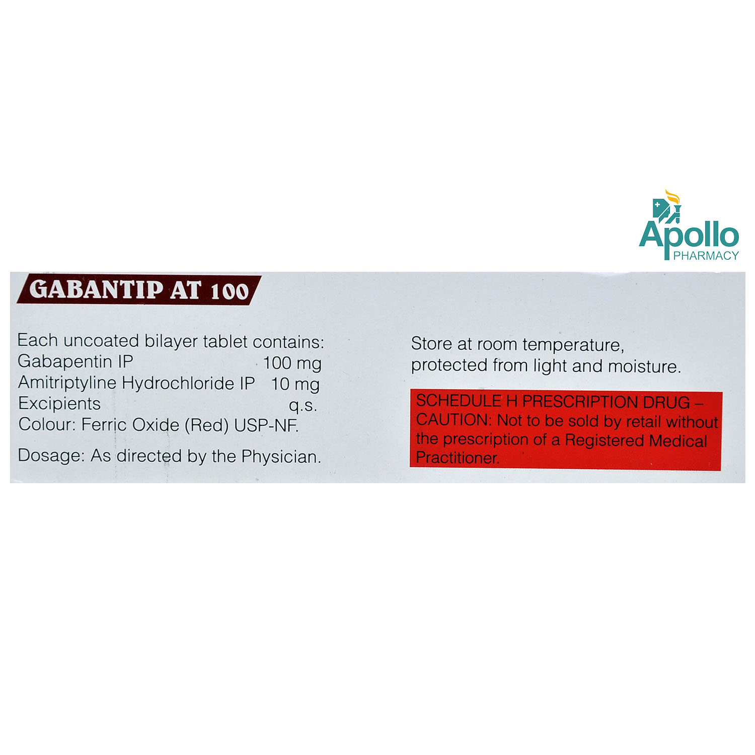 Gabantip AT 100 Tablet | Uses, Side Effects, Price | Apollo Pharmacy