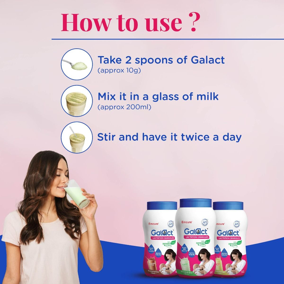Buy Galact Lactation Granules Elaichi Flavour with Shatavari, 200 gm ...